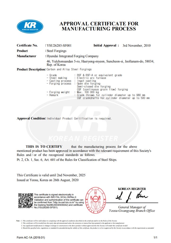 CERTIFICATES - HYUNDAI IFC